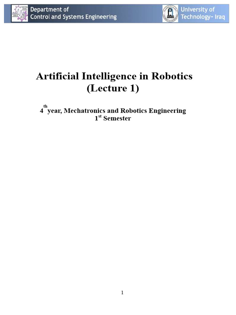 AI Applications in Robotics Engineering | PDF