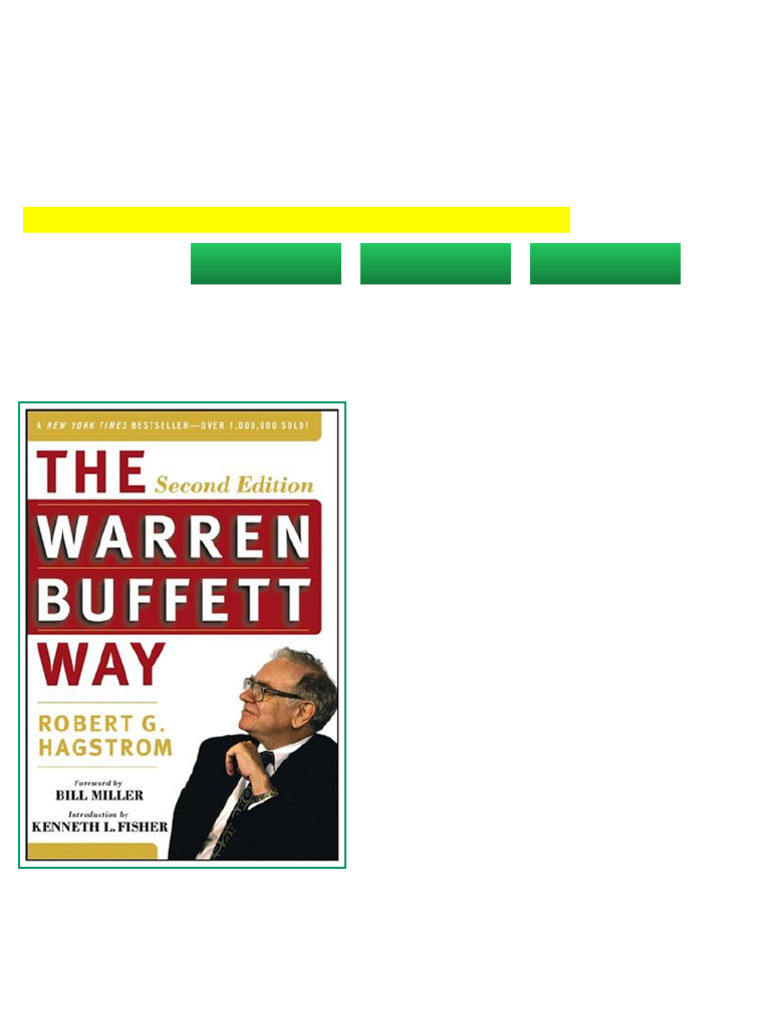 The Warren Buffett Way 2nd Ed Edition Robert G. Hagstrom Full | PDF ...