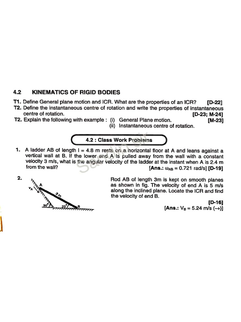 Kinematics of Rigid Bodies | PDF