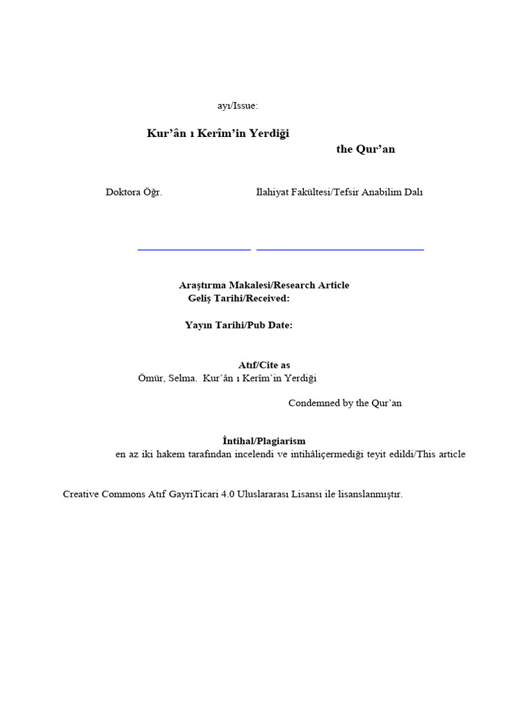 Kur' N - Ker M'in Yerdi I Cahiliye Adetleri (#1671593) - 4752671 | PDF
