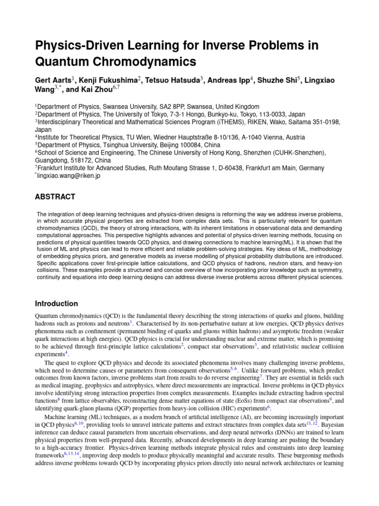 Physics-Driven Learning For Inverse Problems in Quantum Chromodynamics ...