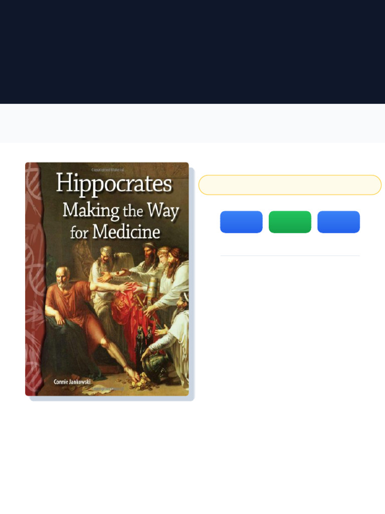 Hippocrates Making the Way for Medicine Life Science Science Readers ...