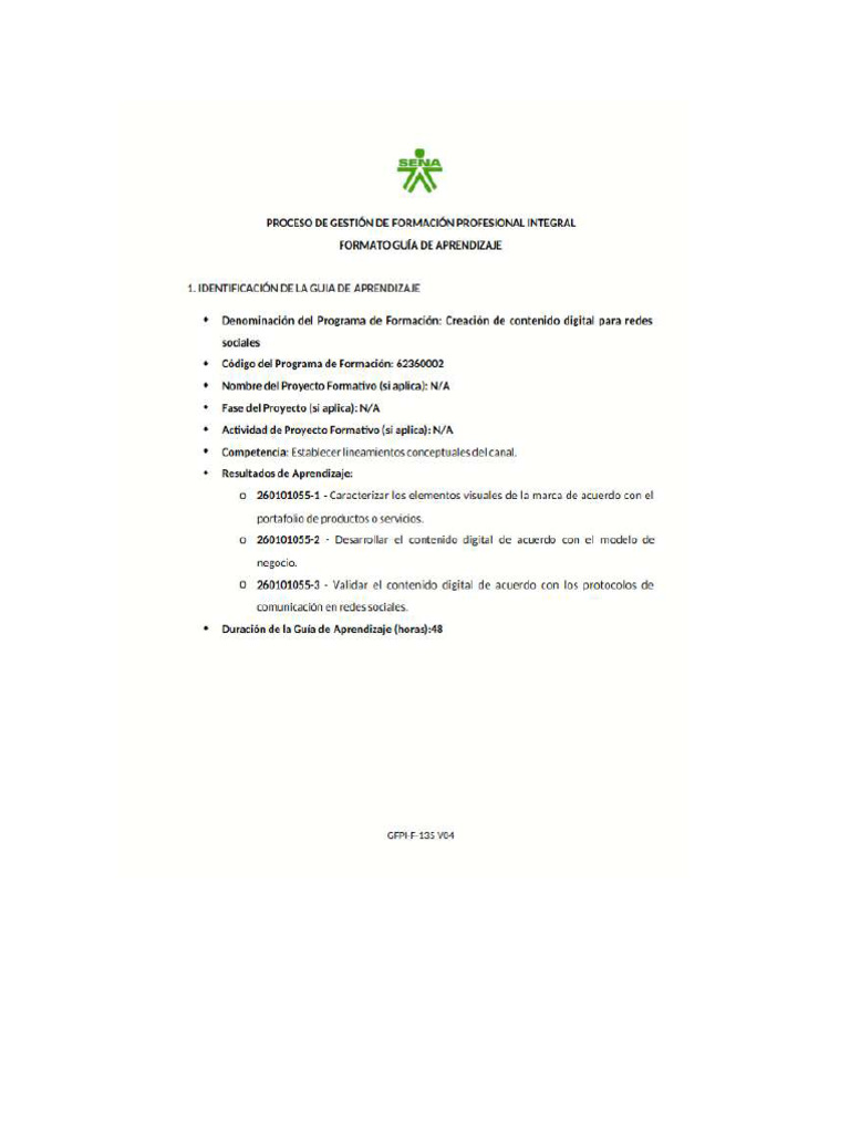 Guia de Aprendizaje Contenidos Digitales Para Redes Sociales (1) | PDF