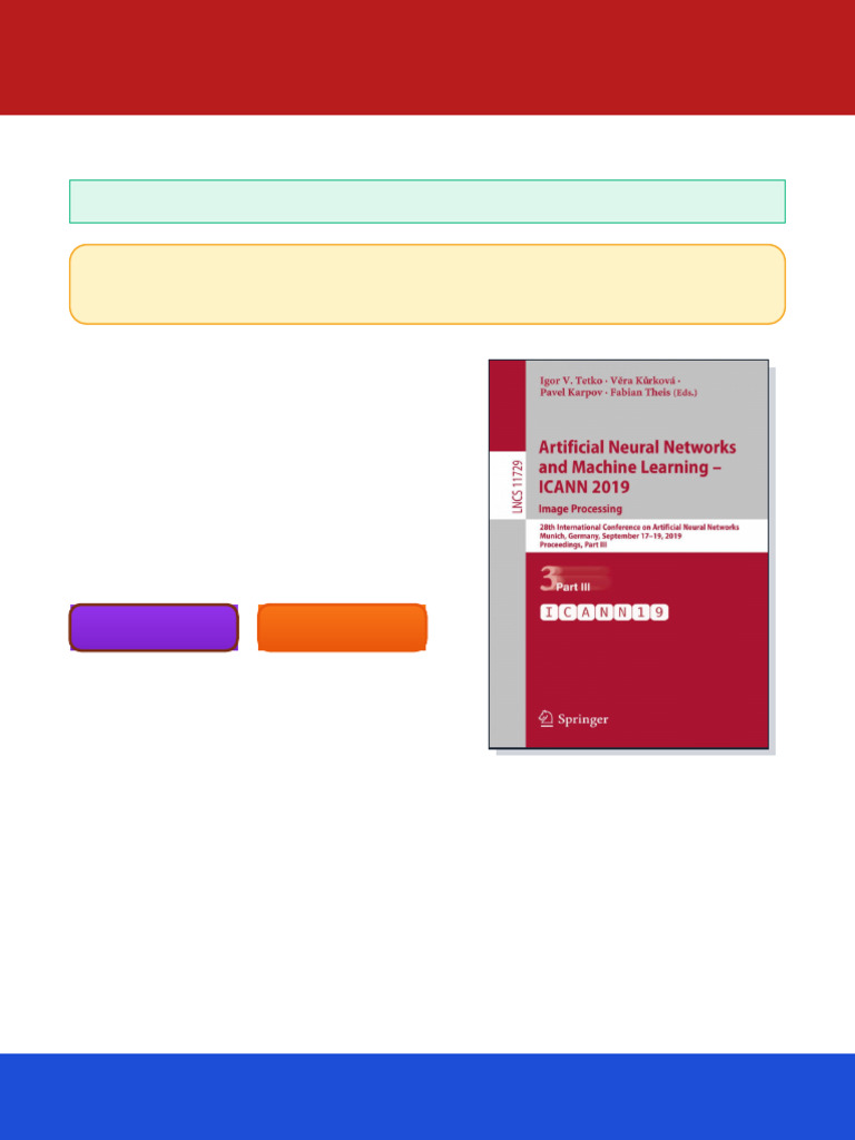 Artificial Neural Networks and Machine Learning ICANN 2019 Image Processing 28th International ...