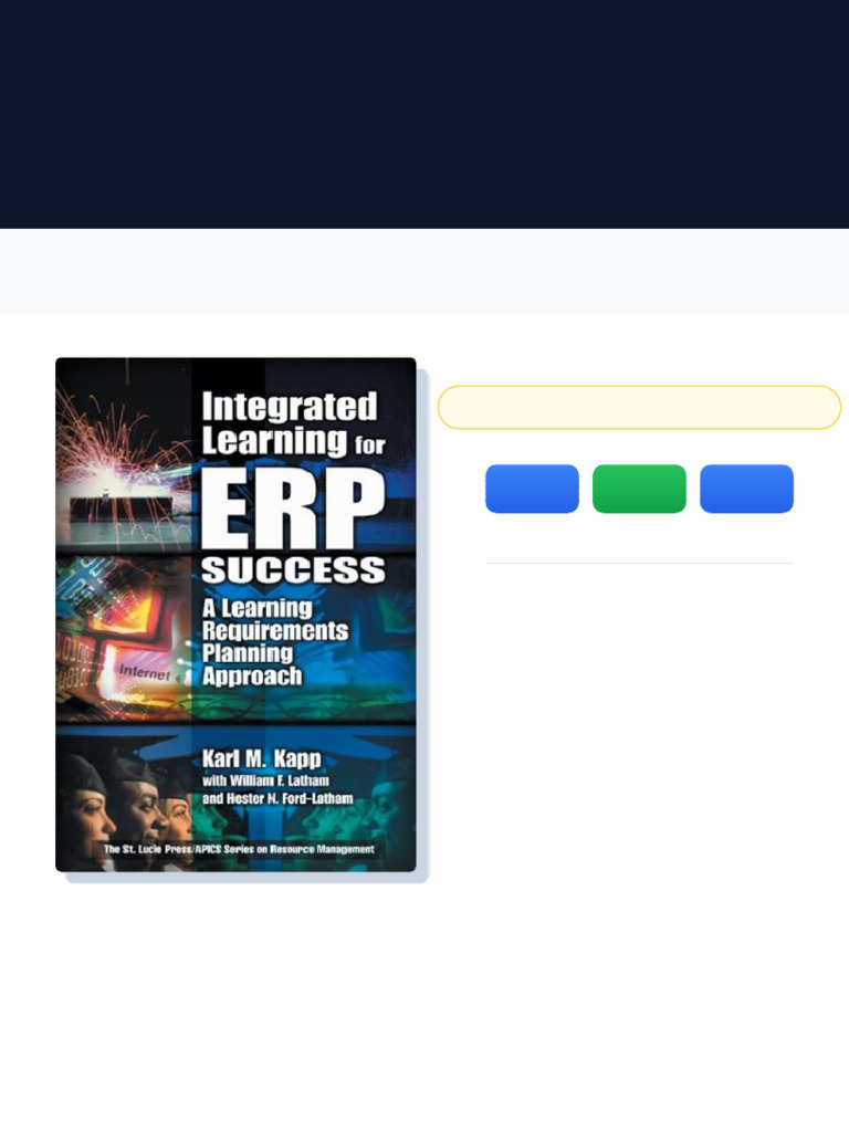 Integrated Learning for ERP Success A Learning Requirements Planning ...