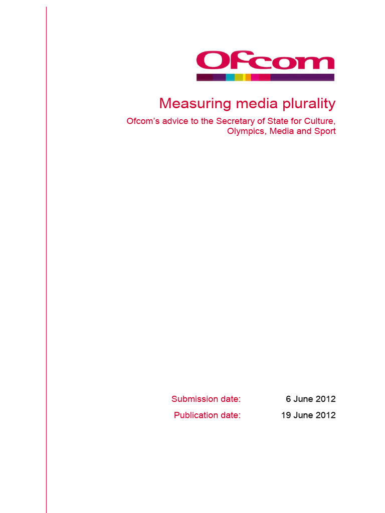 Ofcom's Media Plurality Measurement Report | PDF | News | Bbc