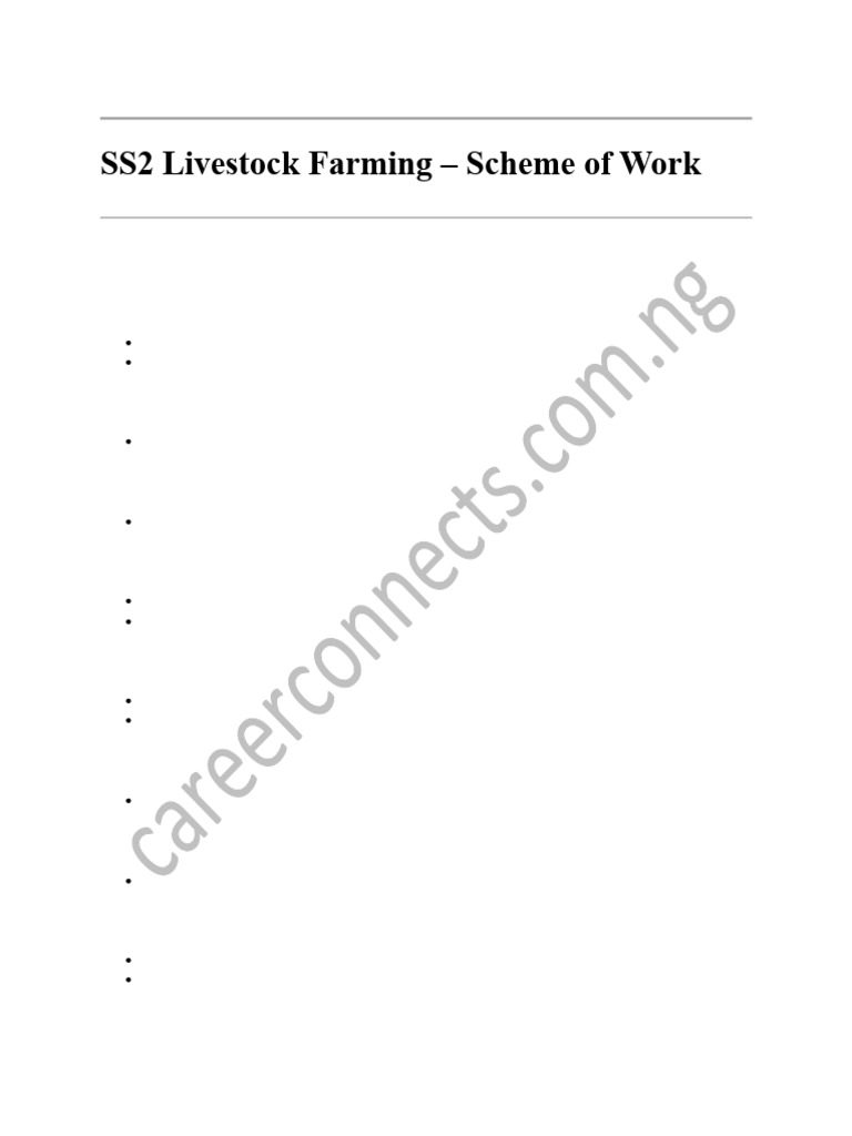 SS2 & SS3 Livestock Farming Curriculum | PDF | Livestock | Agriculture