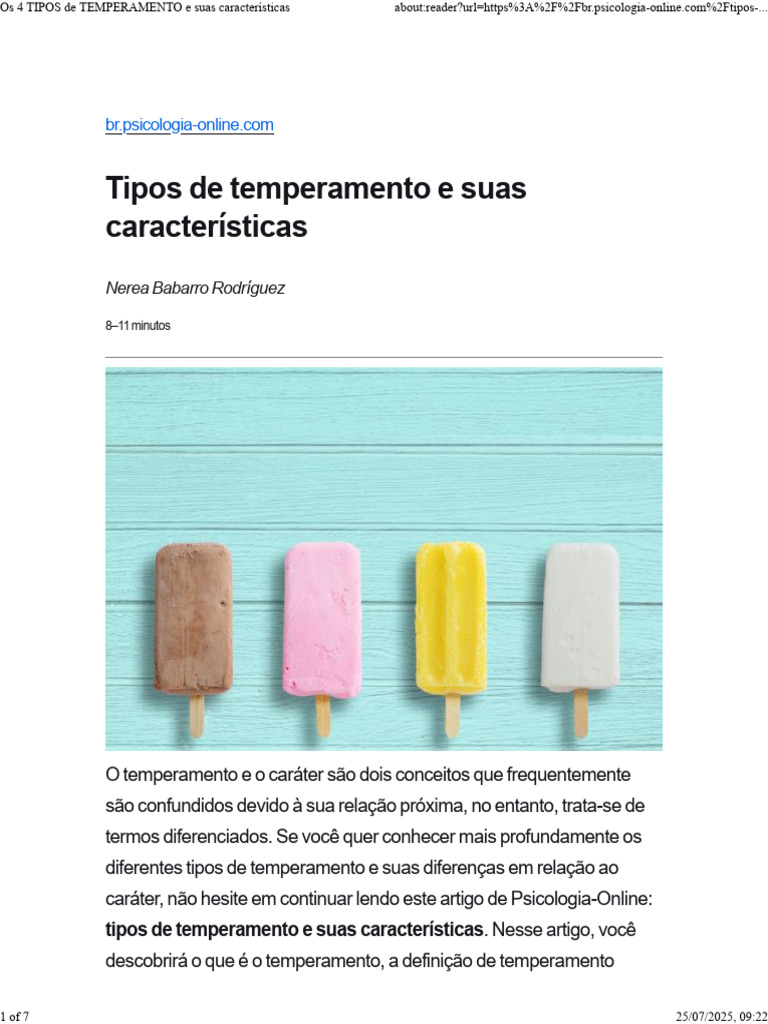 Tipos de Temperamento e Características | PDF | Temperamento | Ciências ...