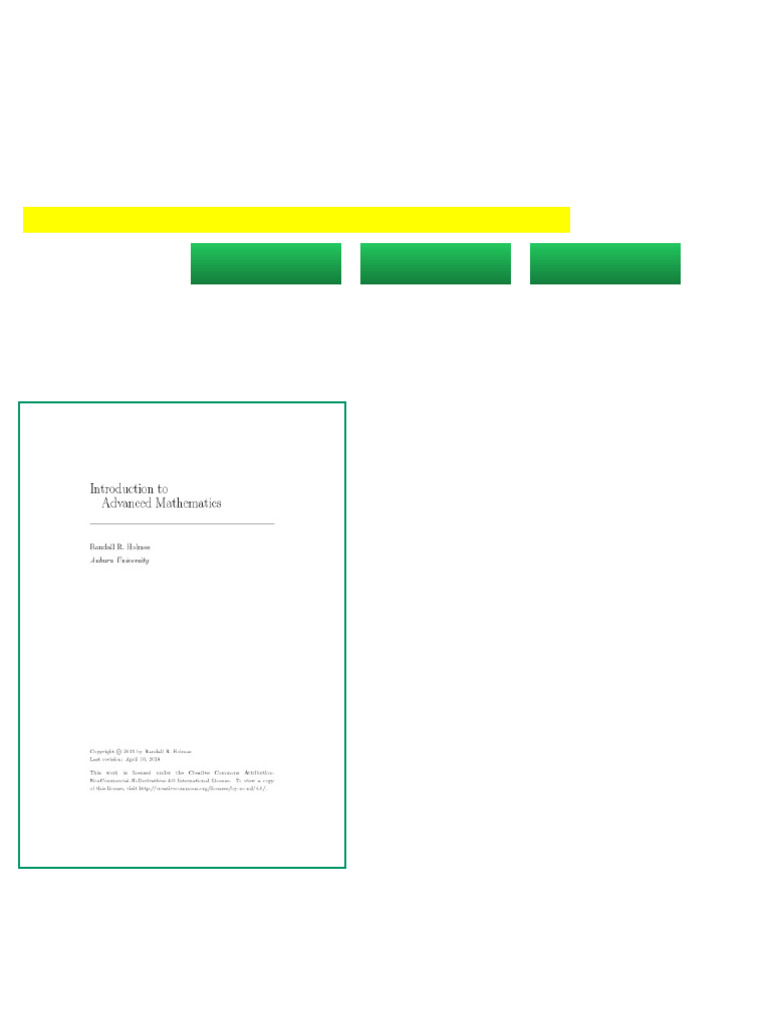 (Ebook) Introduction To Advanced Mathematics by Randall R. Holmes Full ...