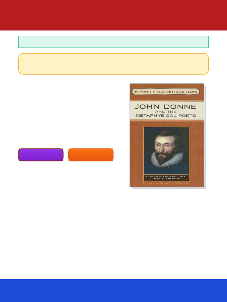 John Donne and The Metaphysical Poets Harold Bloom Ebook Full Text 2025 ...