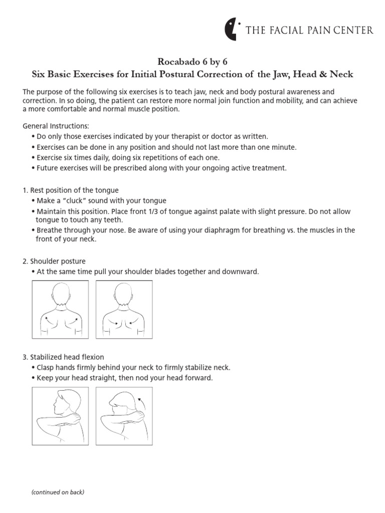 Jaw and Neck Posture Exercises Guide | PDF