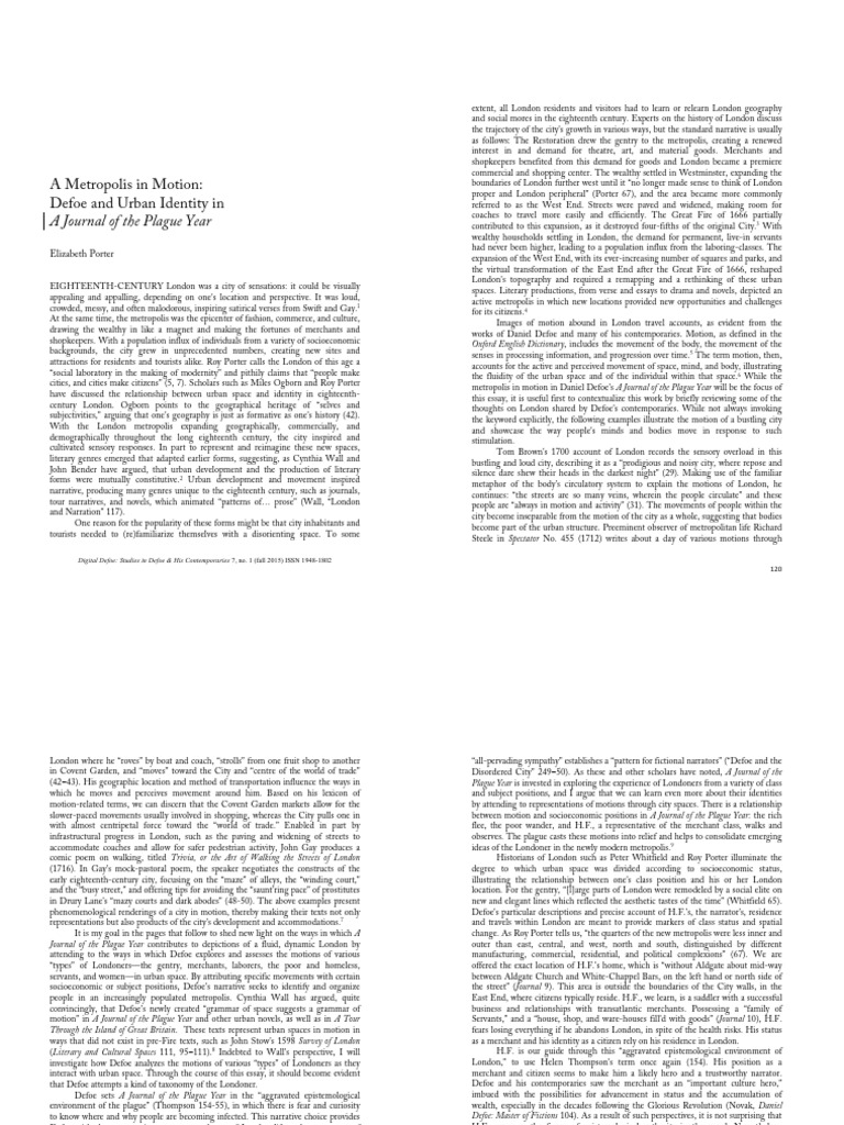 Defoe and Urban Identity | PDF | Daniel Defoe | London