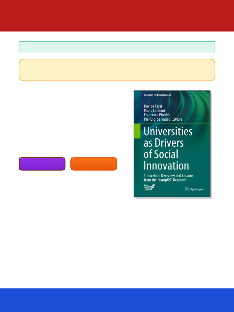 Universities as Drivers of Social Innovation Theoretical Overview and ...