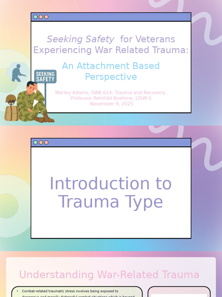 Seeking Safety for Veterans' Trauma | PDF | Psychological Trauma ...