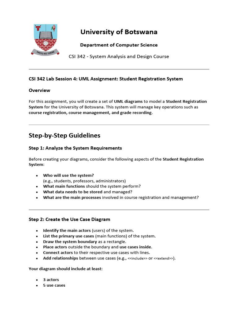 UML Diagrams for Student Registration System | PDF | Use Case | Computing