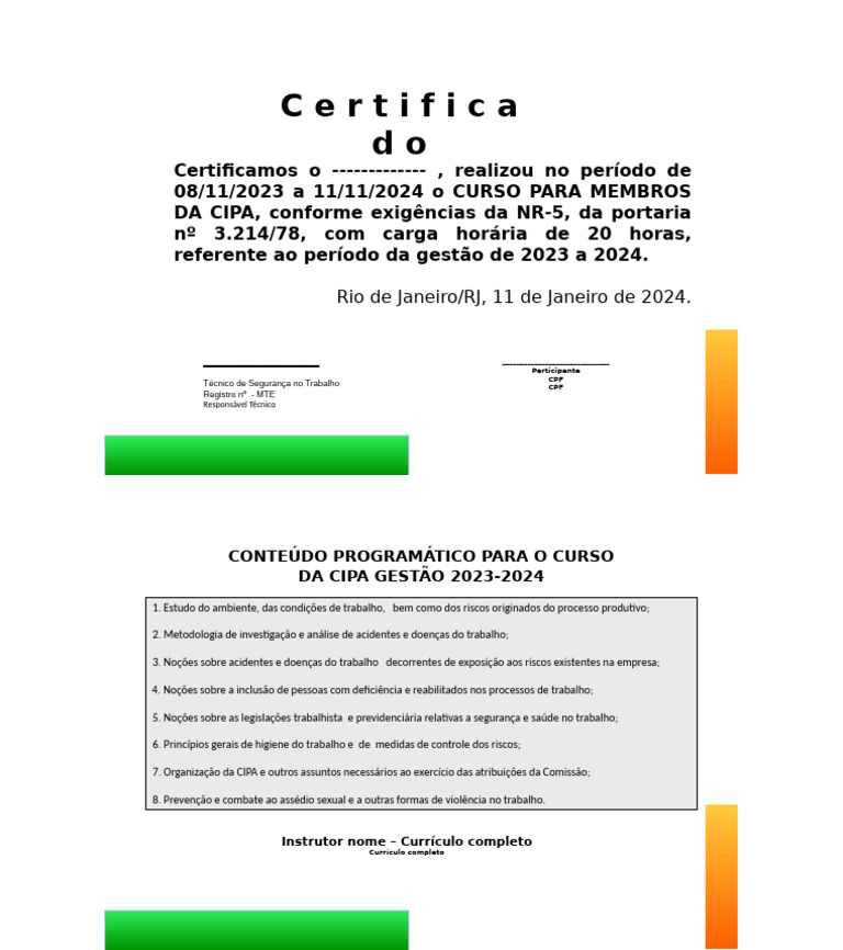 certificado nr-5 | PDF