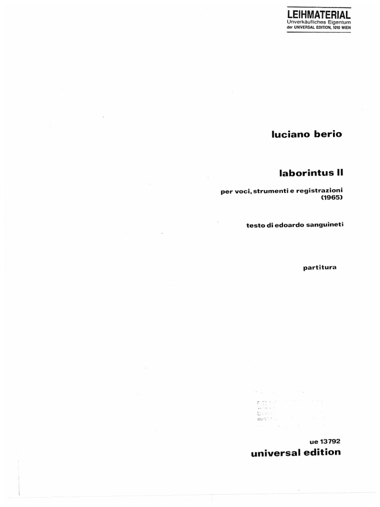 Berio - Laborintus II-HQ | PDF