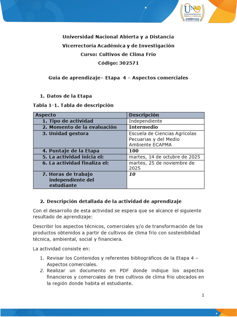 Guia de aprendizaje - Etapa 4 - Aspectos comerciales | PDF | Agricultura | Aprendizaje