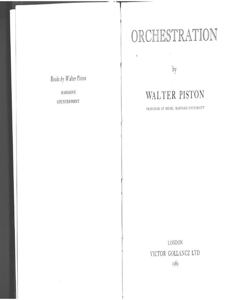 Walter Piston - Orchestration | PDF