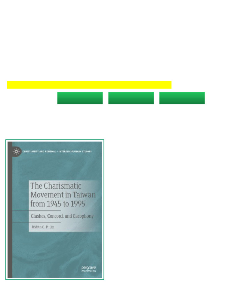 (Ebook) The Charismatic Movement in Taiwan From 1945 To 1995: Clashes ...