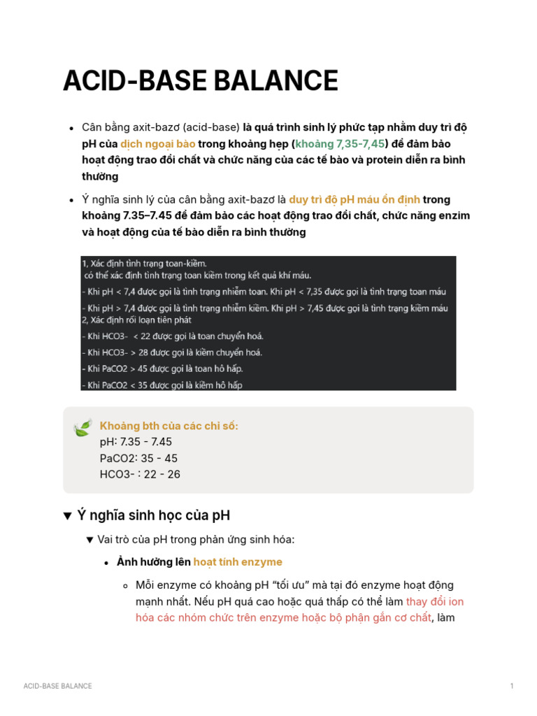 Acid-Base Balance | PDF