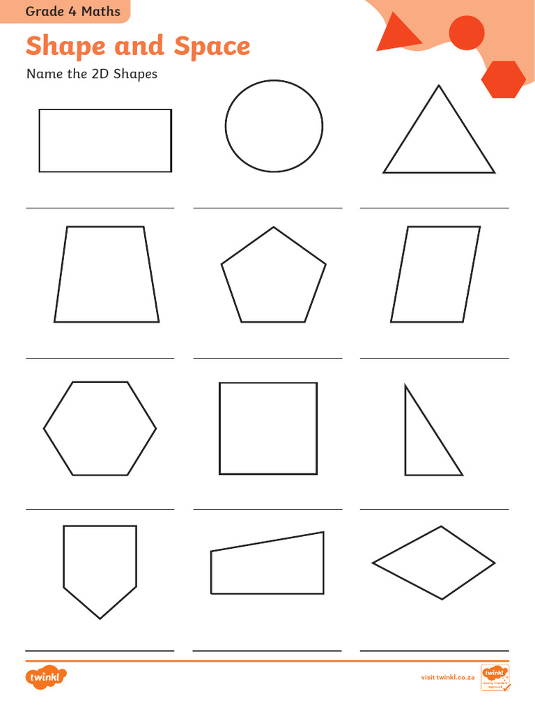 Shape and Space: Name The 2D Shapes | PDF