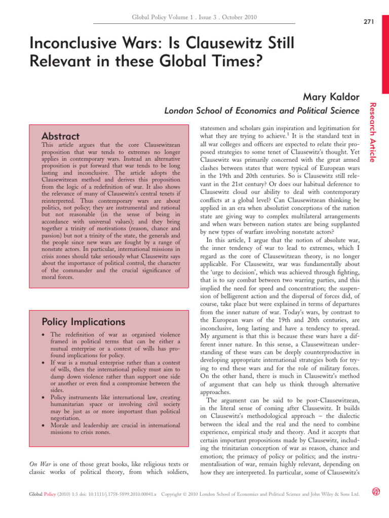 Clausewitz's Relevance in Modern Warfare | PDF | Carl Von Clausewitz ...