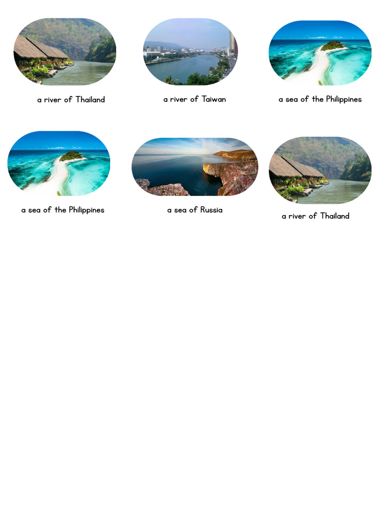 Bodies of Water Activity Worksheet in Blue and Black Cartoon Style | PDF
