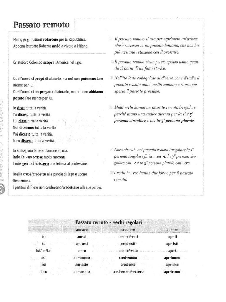 Passato Remoto | PDF