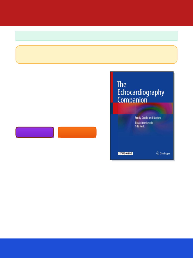 The Echocardiography Companion Study Guide and Review 1st Edition Tarak Rambhatla ebook clean ...