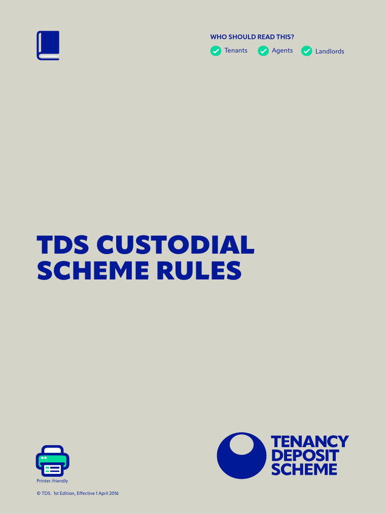 TDS Custodial Scheme Rules Overview | PDF | Leasehold Estate | Landlord