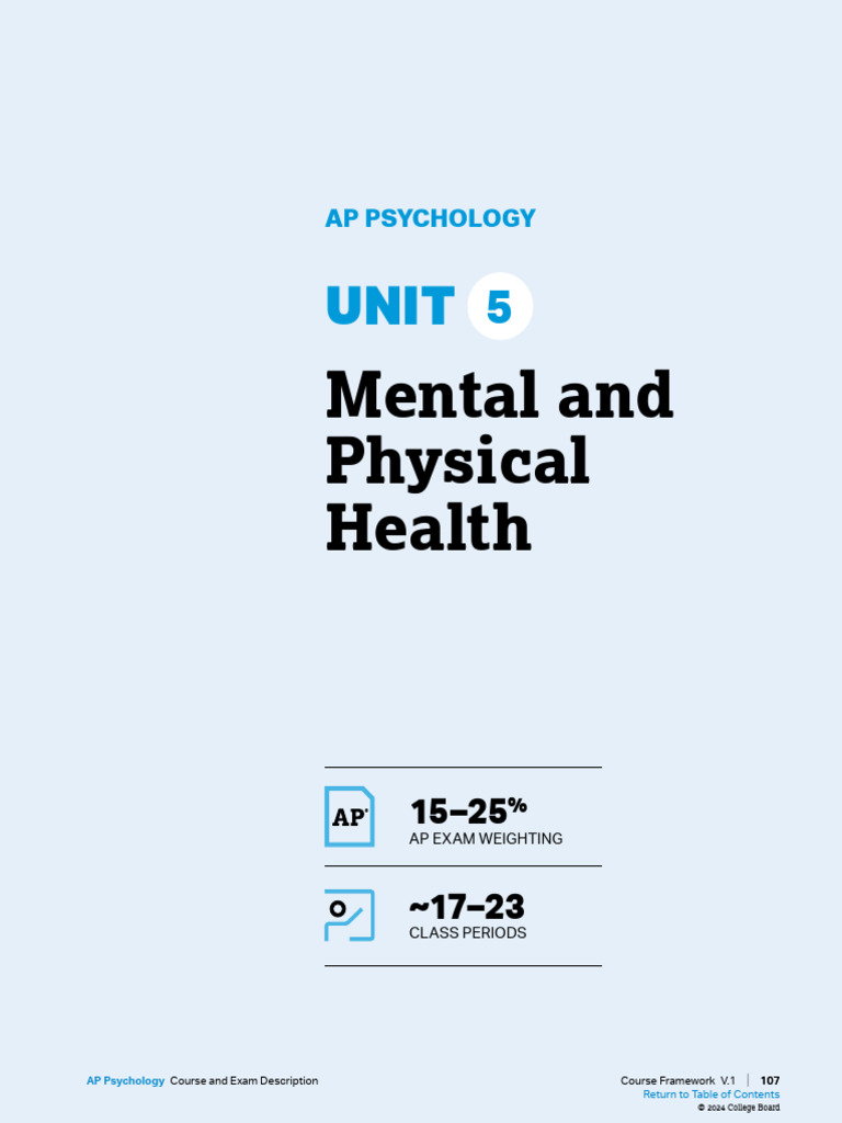 Unit 5 AP Psychology | PDF | Mental Disorder | Psychology
