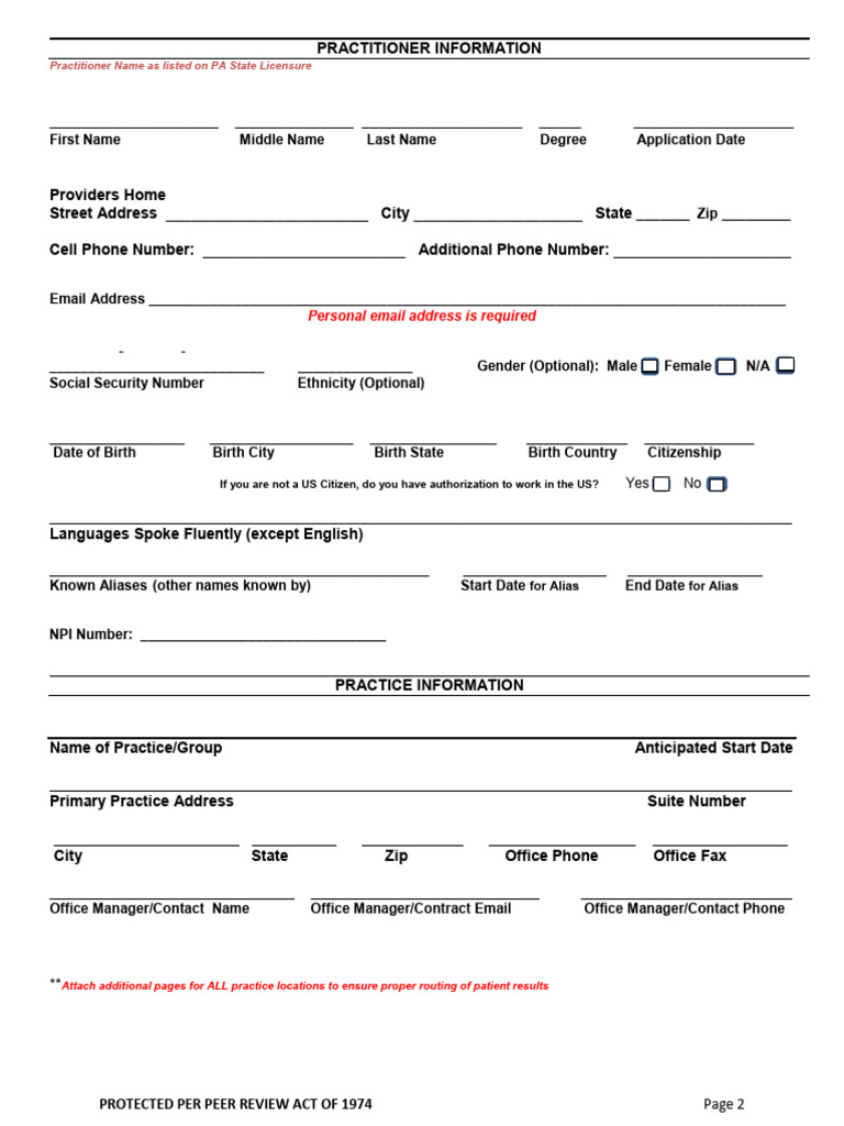 Full Factility Application - UPMC Pinnacle - Bruce St. Amour DO | PDF ...