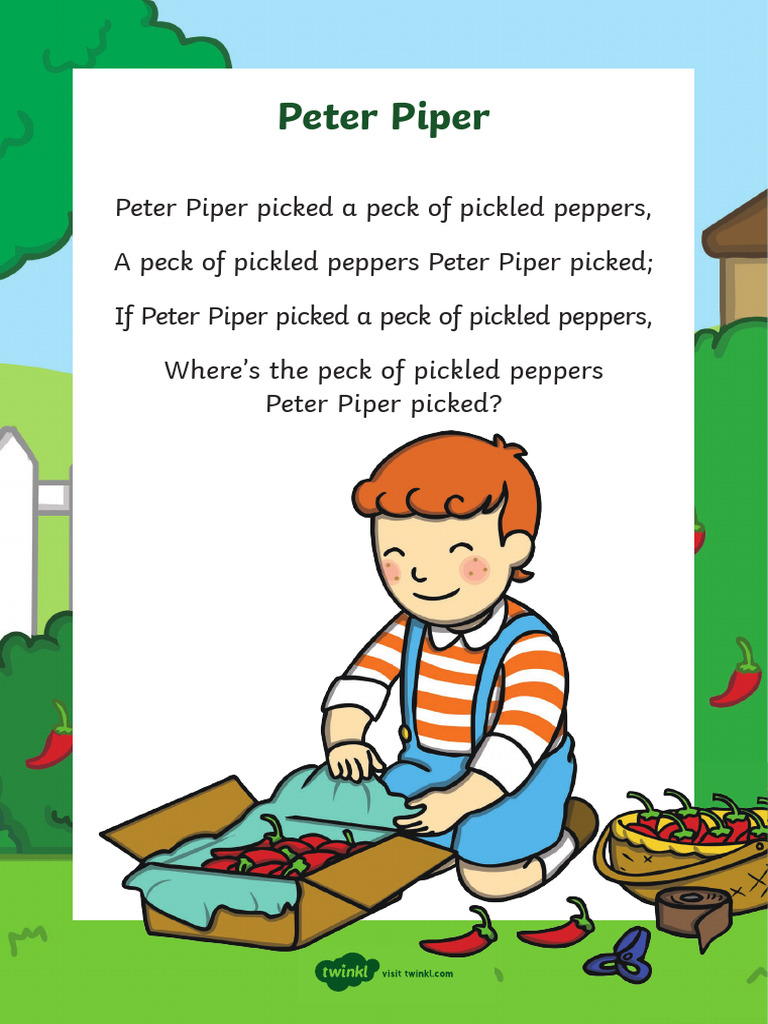 T Par 100 Peter Piper Rhyme Poster 2 | PDF