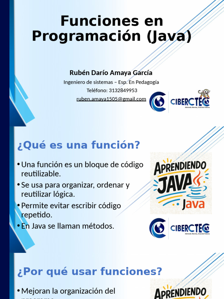 Lenguaje de Programación I - Funciones en Java | PDF | Java (lenguaje de programación ...
