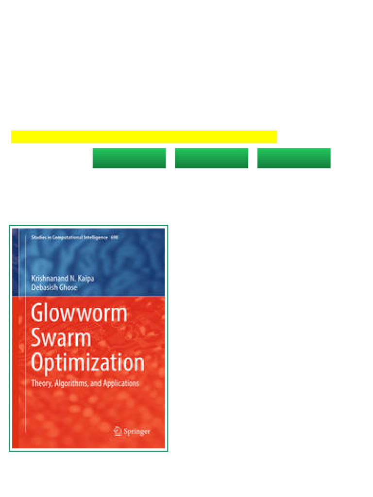 (Ebook) Glowworm Swarm Optimization : Theory, Algorithms, and ...