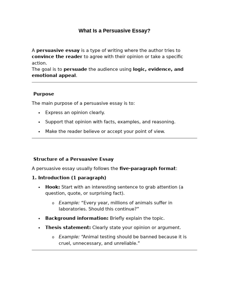 What Is A Persuasive Essay?: Persuasive Essay Convince The Reader ...