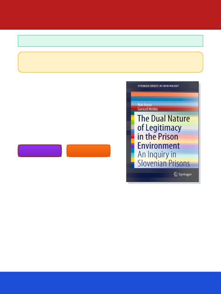 The Dual Nature of Legitimacy in The Prison Environment An Inquiry in ...