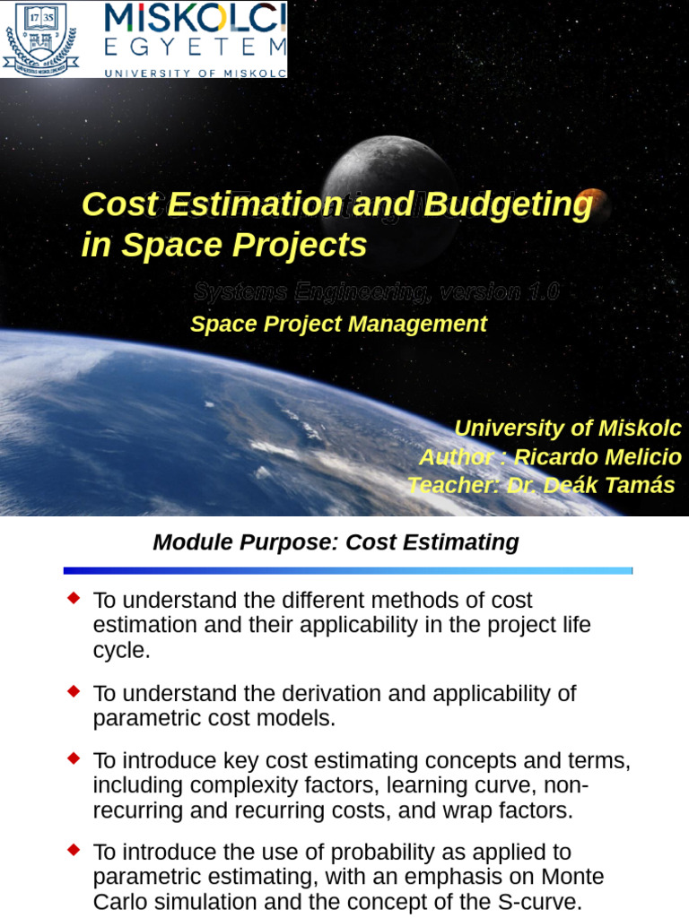 FINAL VERSION - Cost Estimation and Budgeting in Space Projects - Space ...