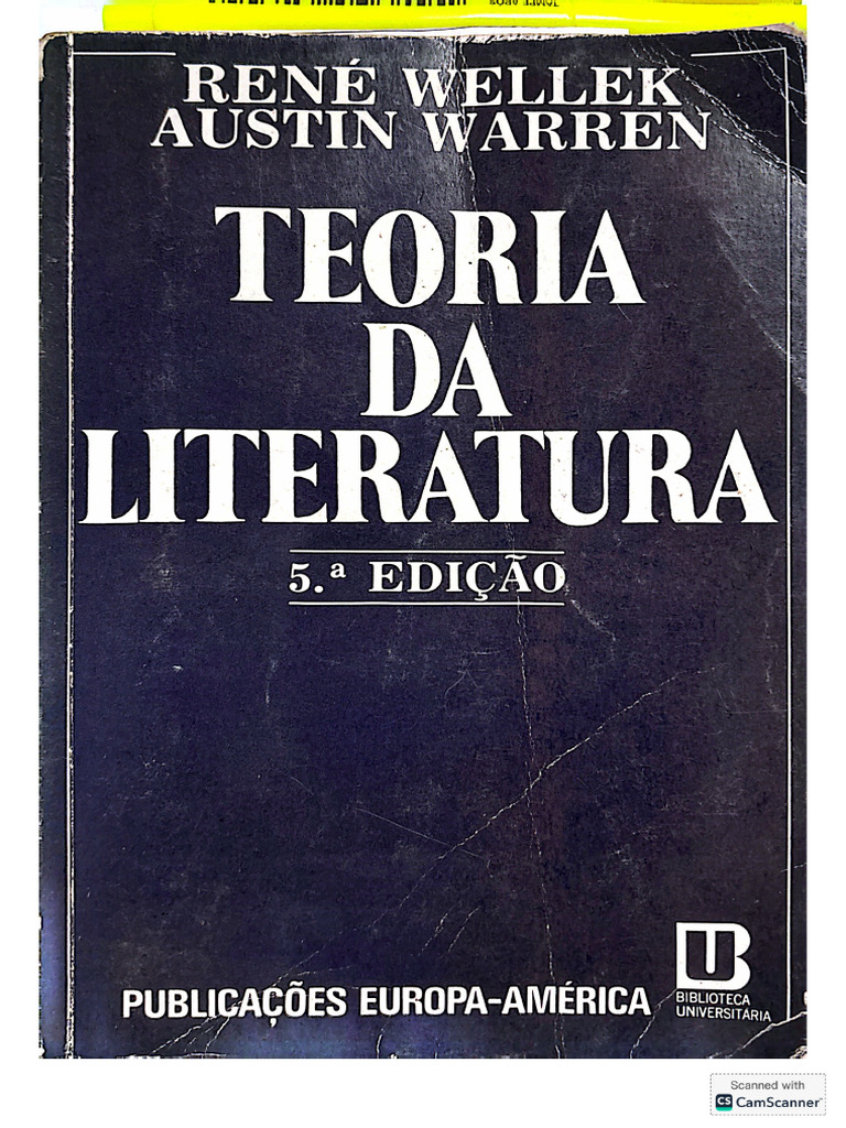 Teoria Da Literatura - Valoração - René Welleck e Austin Warren | PDF