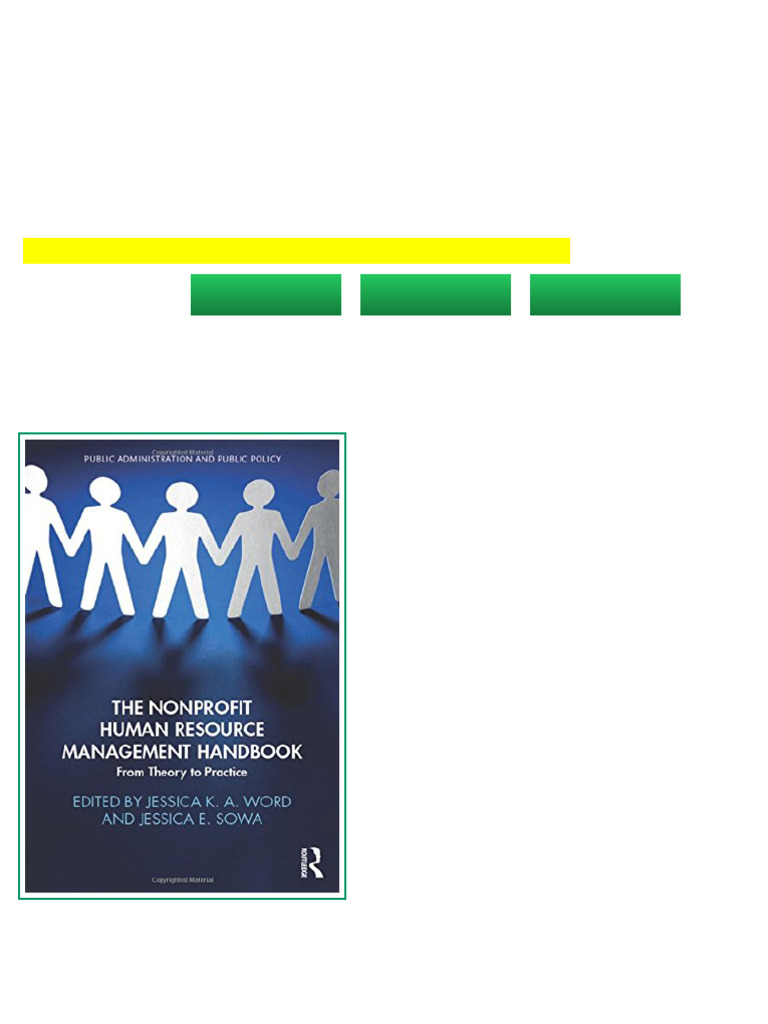 (Ebook) The Nonprofit Human Resource Management Handbook: From Theory ...