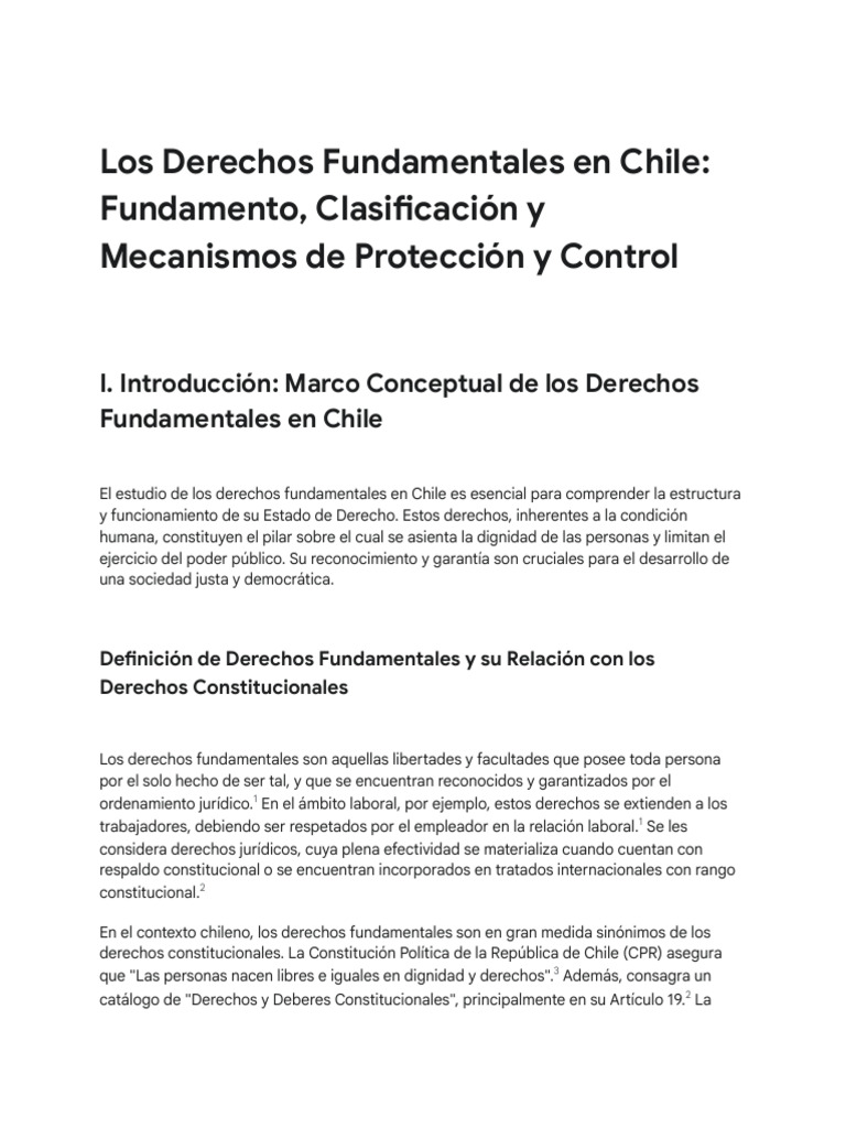 Derechos Fundamentales y Acciones en Chile | PDF | Derechos humanos ...