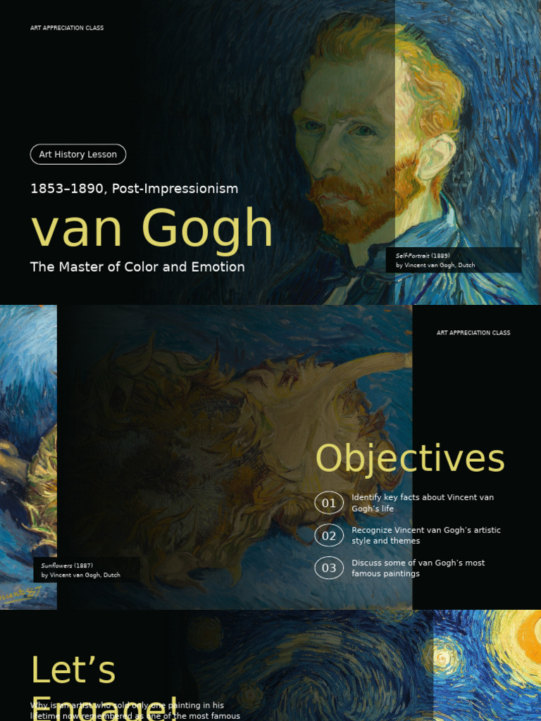 Vincent Van Gogh Post-Impressionism Presentation in Blue and Yellow ...