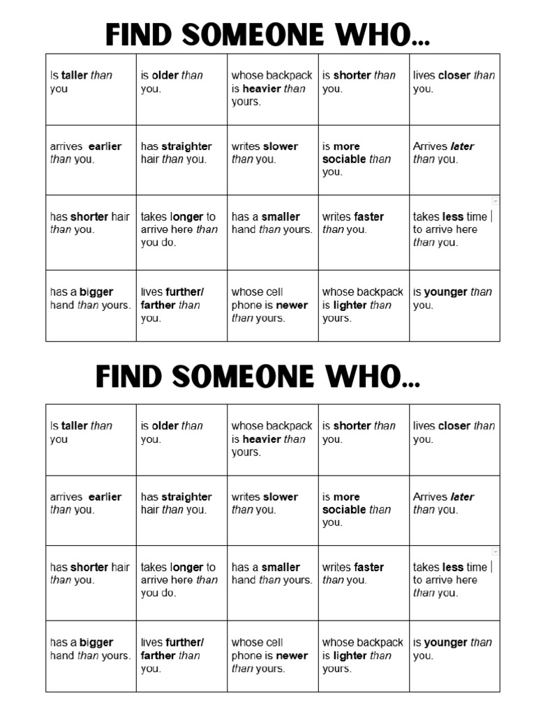 Find Someone Who Comparatives 20251201 175404 0000 | PDF
