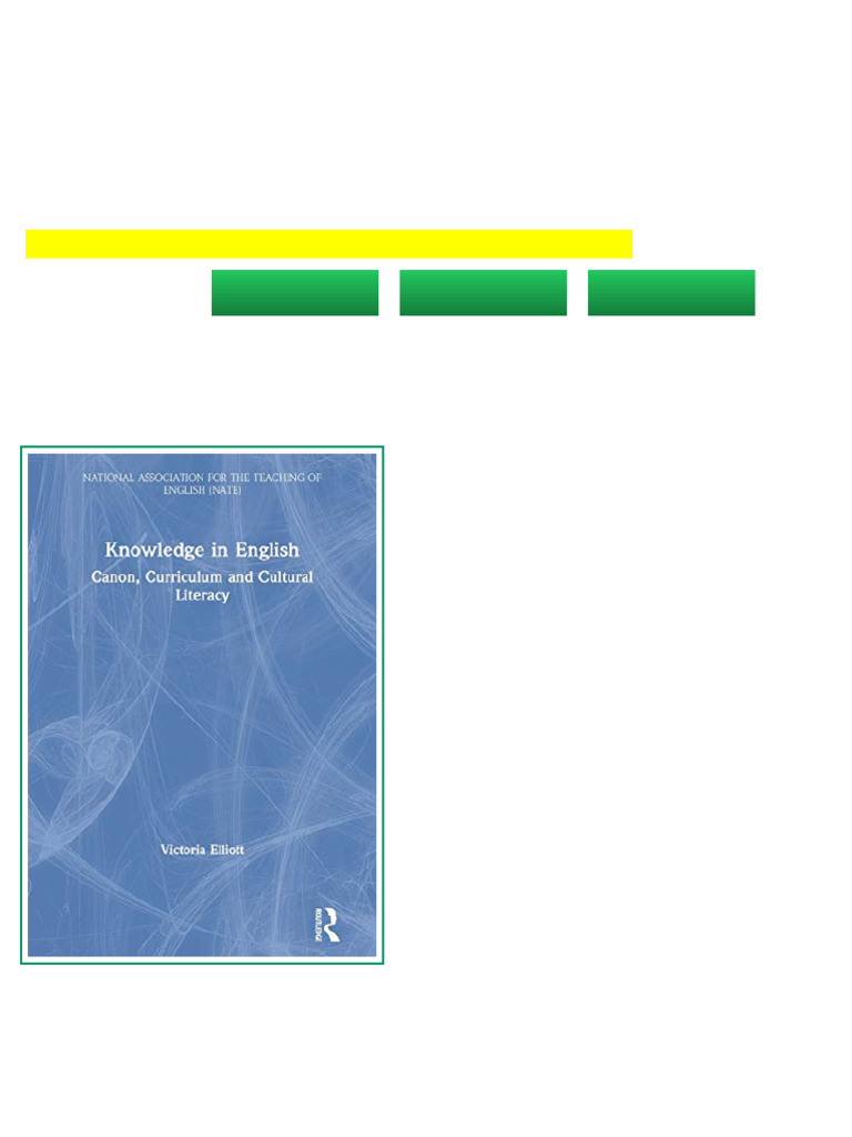 Knowledge in English Canon Curriculum and Cultural Literacy 1st Edition ...