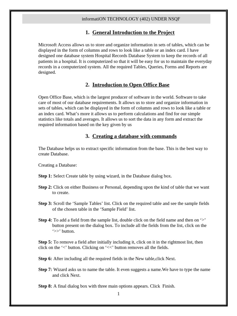 Hospital Database Creation Guide | PDF | Databases | Table (Database)
