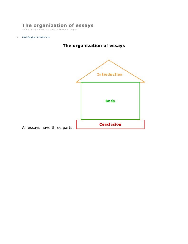 The Organization of Essays | PDF | Plot (Narrative) | Essays