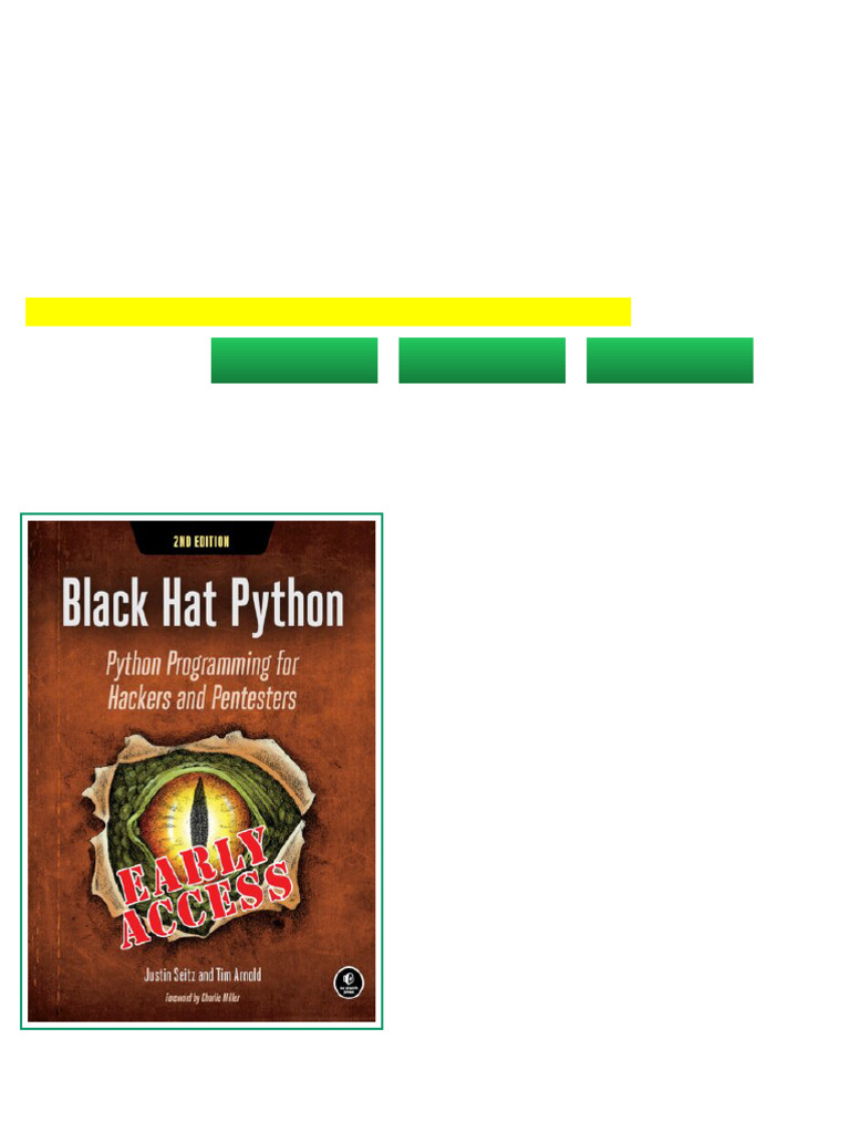 (Ebook) Black Hat Python: Python Programming for Hackers and Pentesters ...