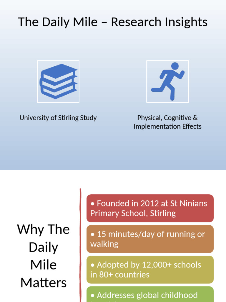 The Daily Mile Research Presentation | PDF | Physical Fitness | Health Care