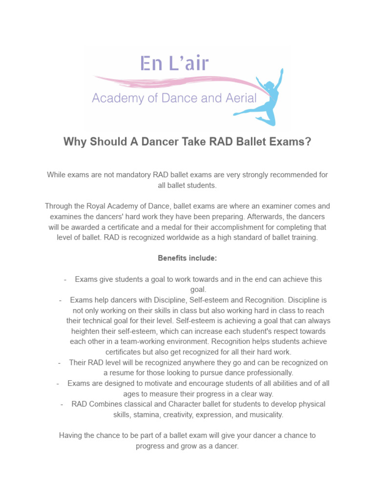 Ballet Exams Information | PDF